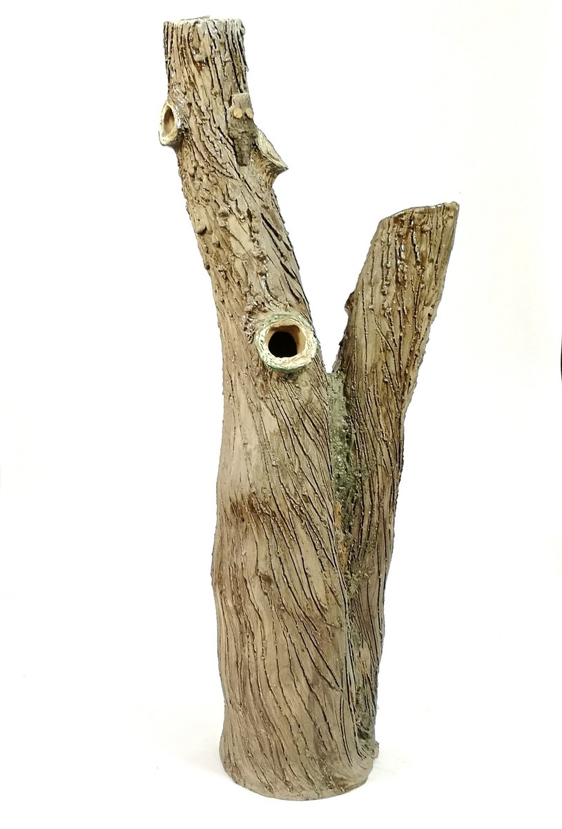 Large Ceramic Tree Trunk Decorative Planter, 1970s for sale at Pamono