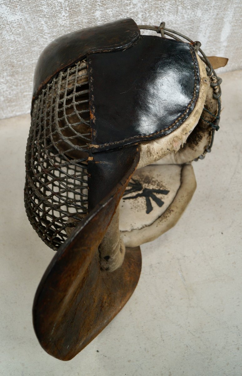 Antique Japanese Kendo Mask on Stand for sale at Pamono