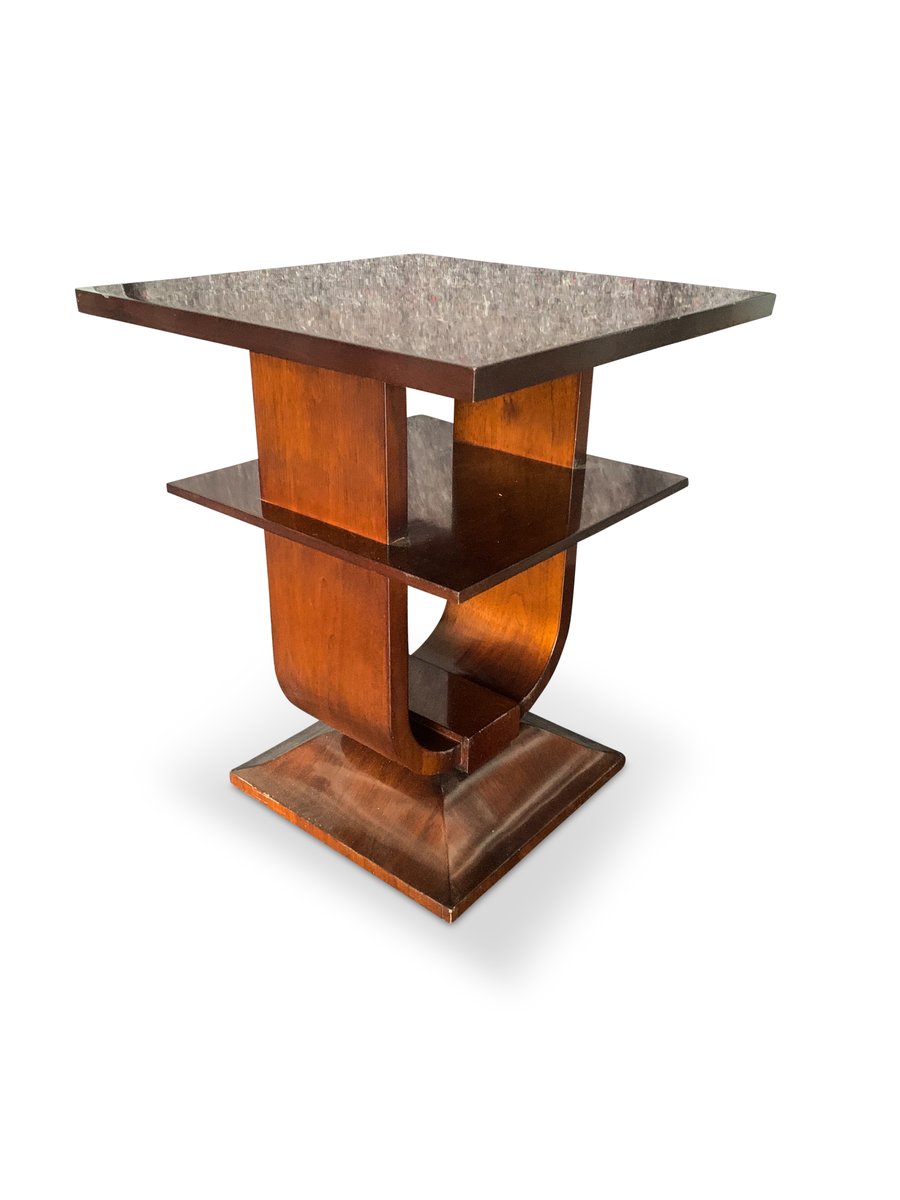 Tavolo Art Déco quadrato con piedistallo e zoccolo, anni '20 in vendita ...