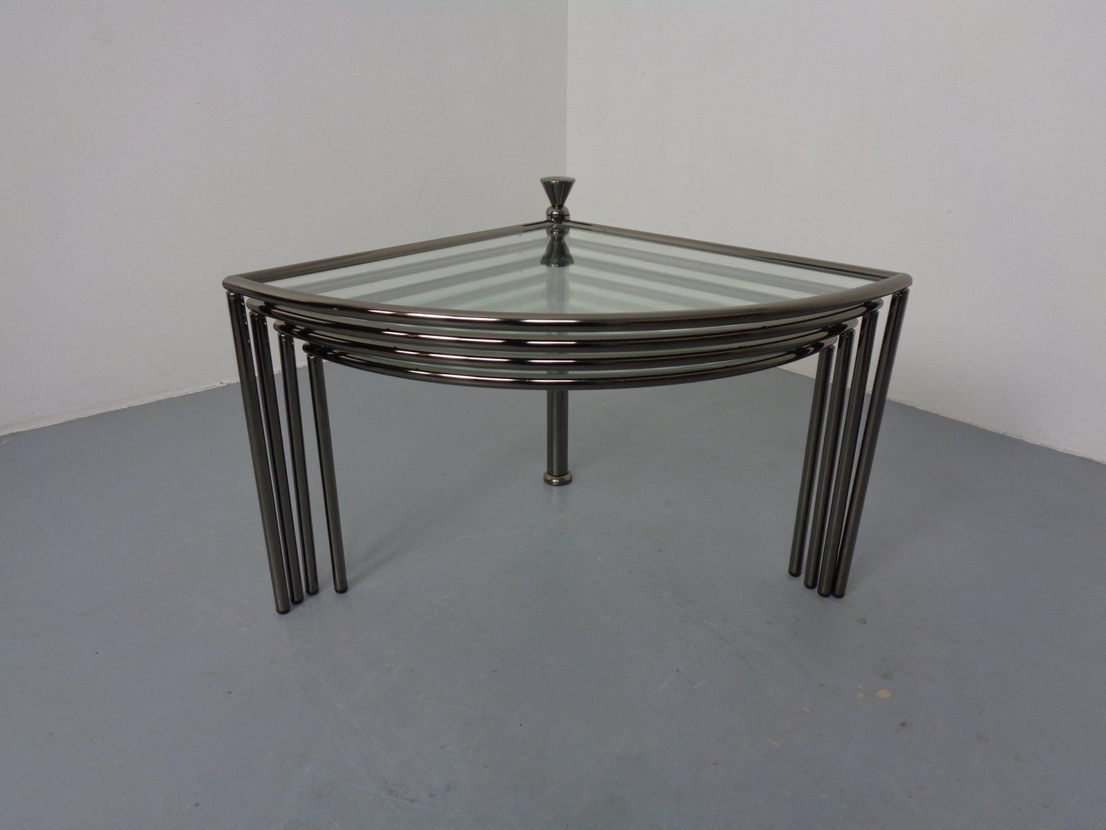 Italian Adjustable Glass Coffee Table, 1970s for sale at Pamono