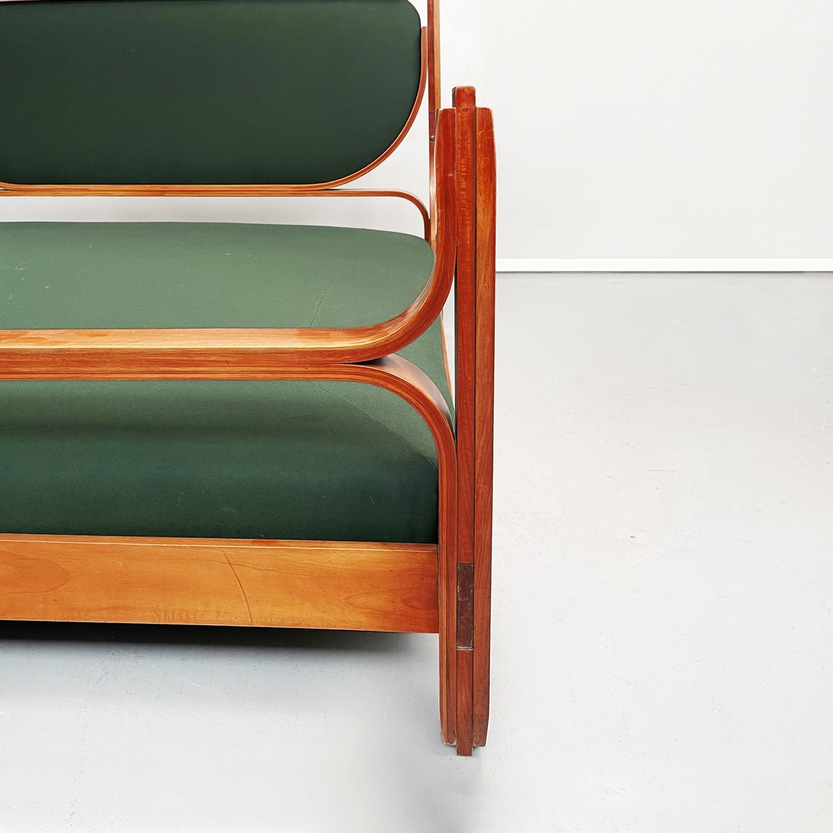 Mid-Century Italian Wood and Fabric L12 Double Bed by Fulvio Raboni ...