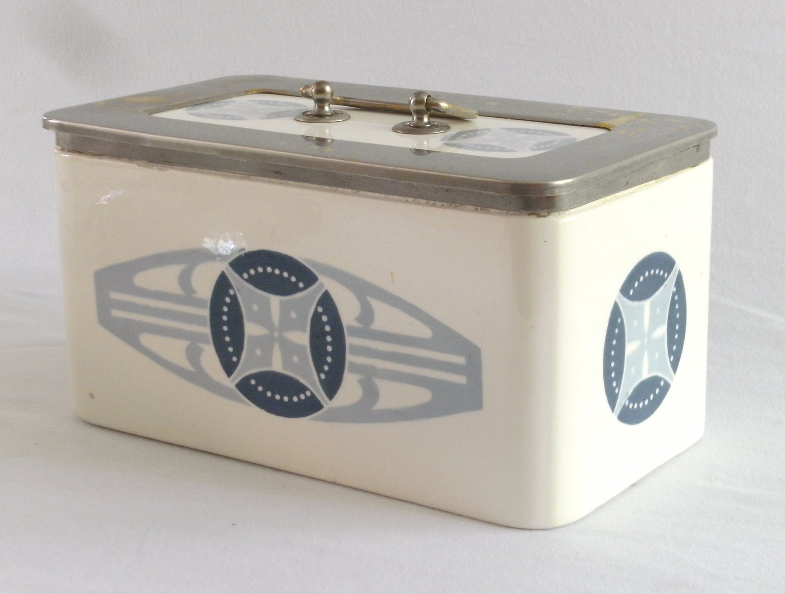 Antique Ceramic Art Nouveau Biscuit Tin for sale at Pamono