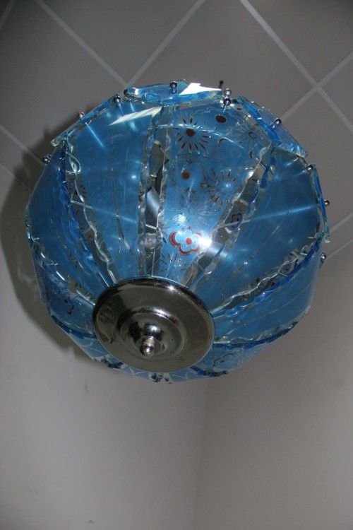 Italian Blue Ceiling Lamp, 1960s for sale at Pamono