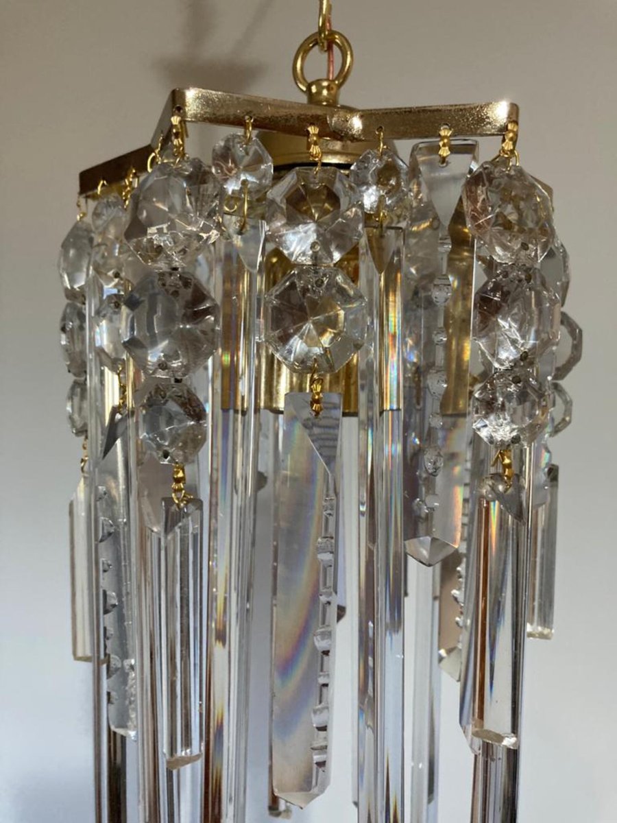 Italian Glass Star Chandelier, 1970s for sale at Pamono