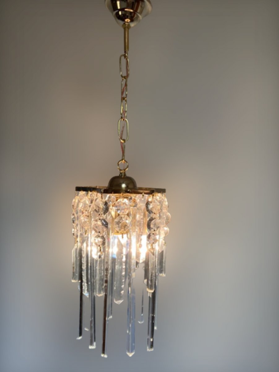 Italian Glass Star Chandelier, 1970s for sale at Pamono