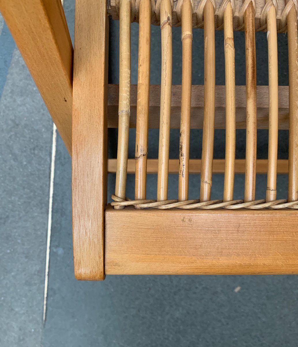 Mid-Century German Rattan Rocking Chair from Deutschen Werkstätten ...