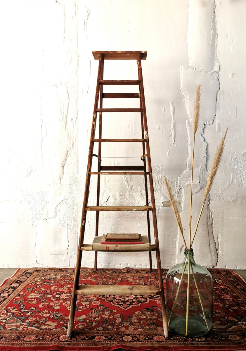 Wooden Foldable Painter's Ladder, 1960s for sale at Pamono