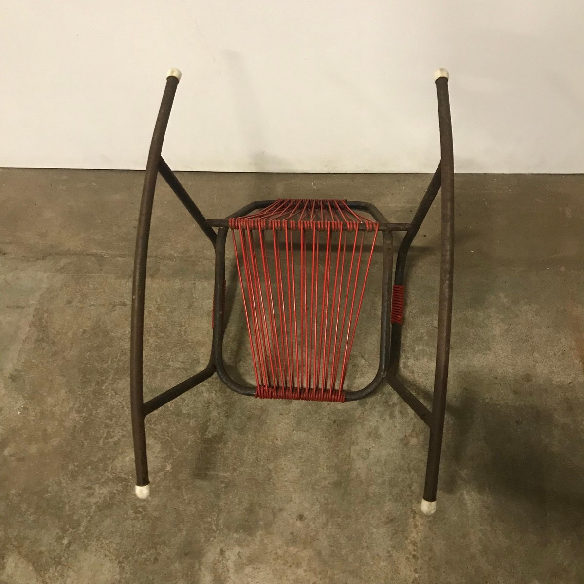 Metal, Plastic, and String Rocking Chair, 1960s for sale at Pamono