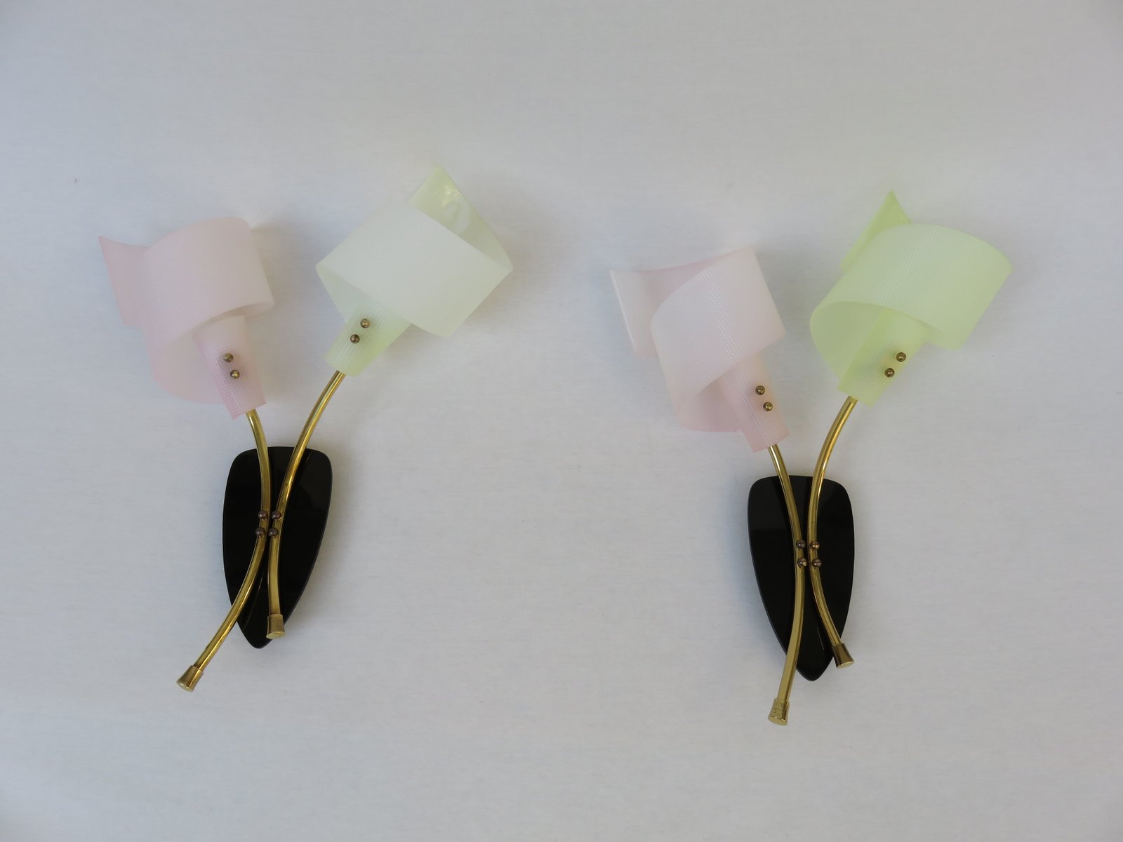 Wall Lights with Two Lights from GERU-Leuchten, 1950s, Set of 2 for ...