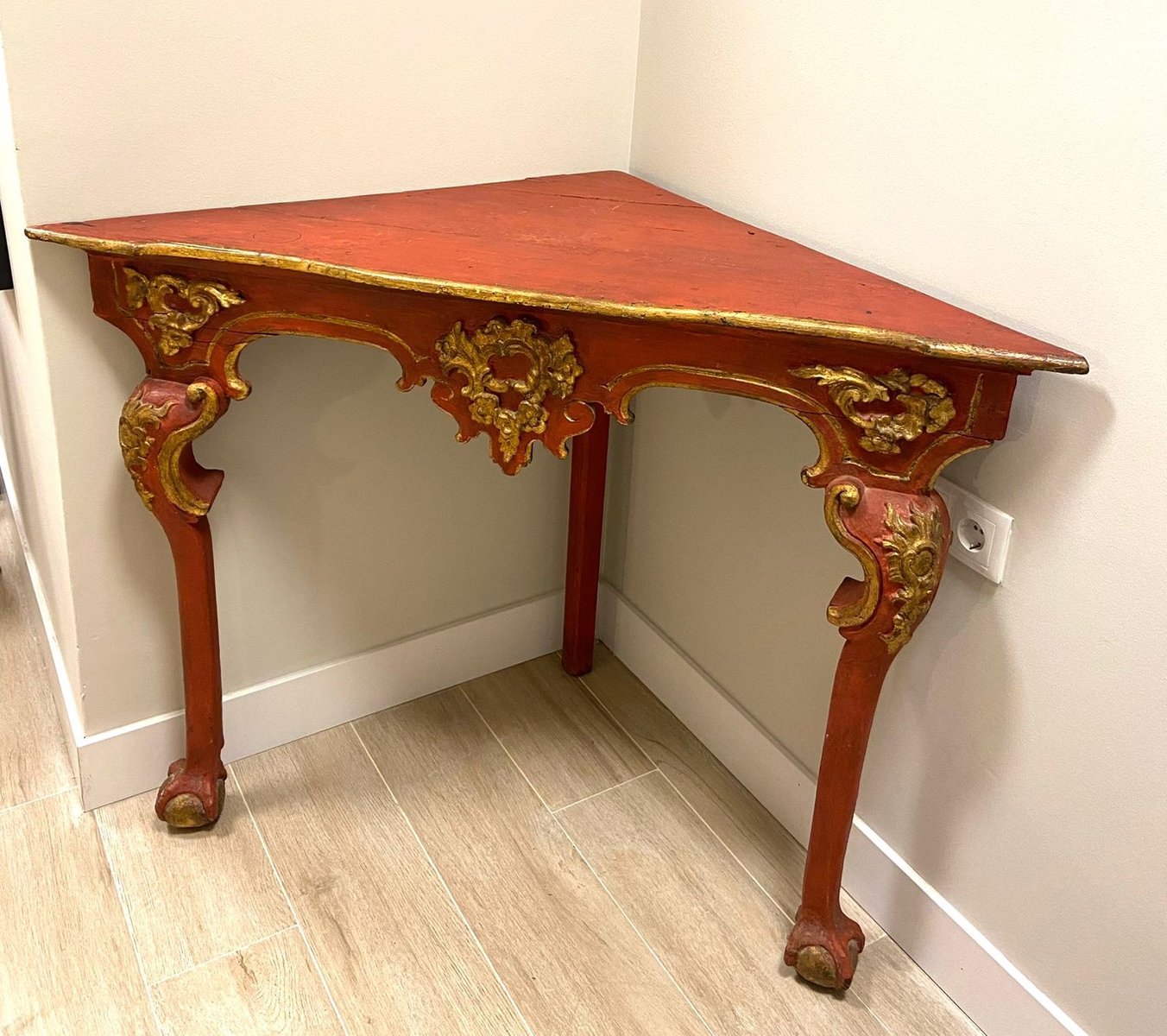 18th Century Baroque Corner Console Table for sale at Pamono