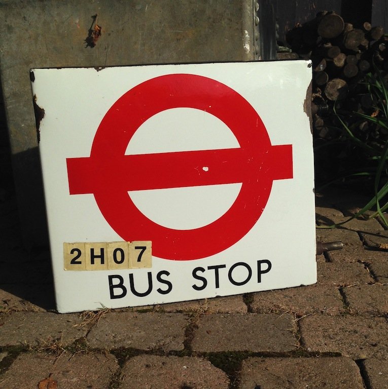 Vintage London Bus Stop Schild bei Pamono kaufen