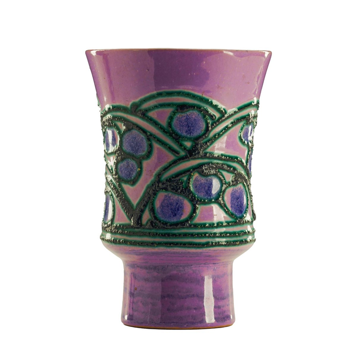 Vaso piccolo Mid-Century in ceramica di Strehla Ceramics, Germania dell ...