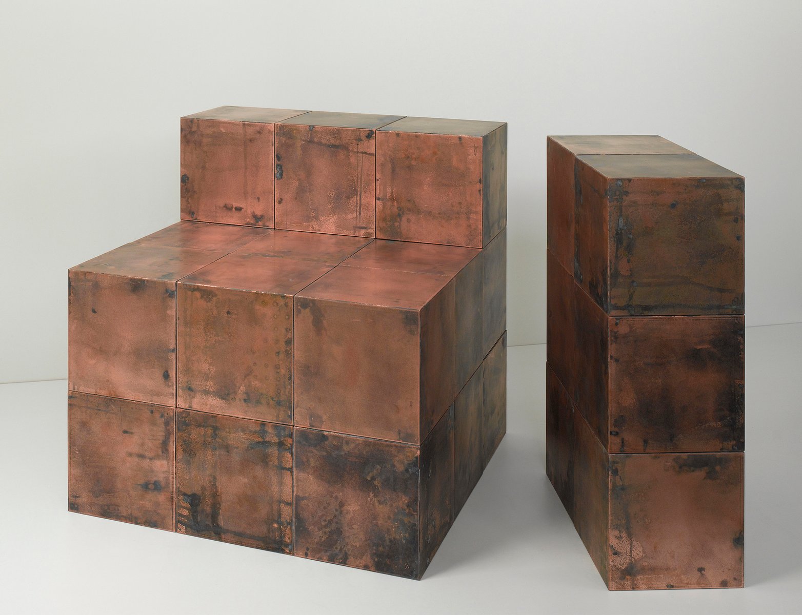 Copper Cubes by Paul Kelley, Set of 10 for sale at Pamono