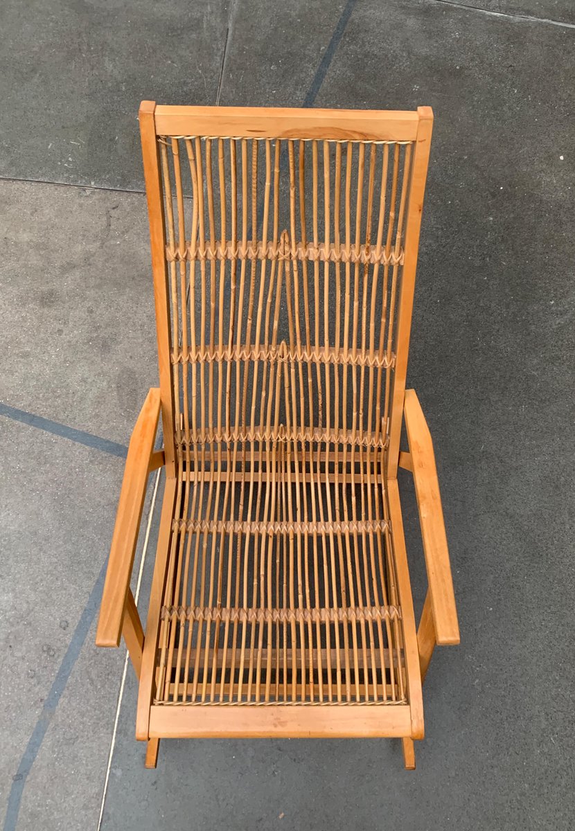Mid-Century German Rattan Rocking Chair from Deutschen Werkstätten ...