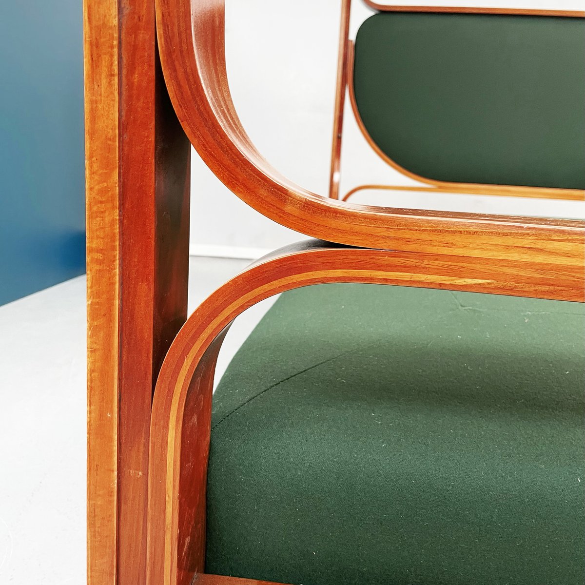 Mid-Century Italian Wood and Fabric L12 Double Bed by Fulvio Raboni ...